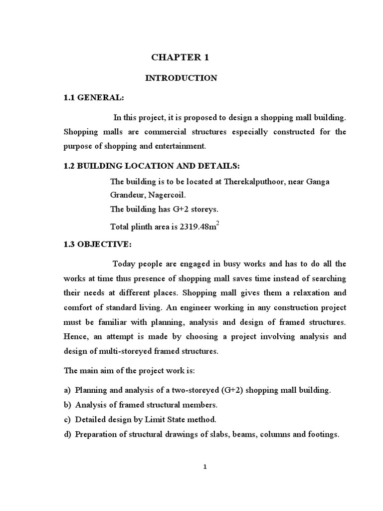 Pdfcoffee.com Shopping Mall Project Report PDF Free.pdf | PDF | Stairs | Bending