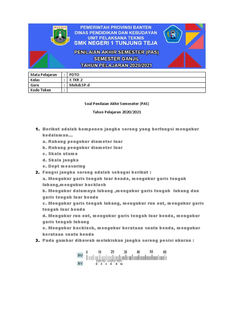 Soal Pdto Pas Ganjil 20 21 | PDF