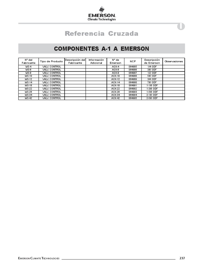 Cross Reference Emerson - Completo | PDF | Ingeniería Termodinámica