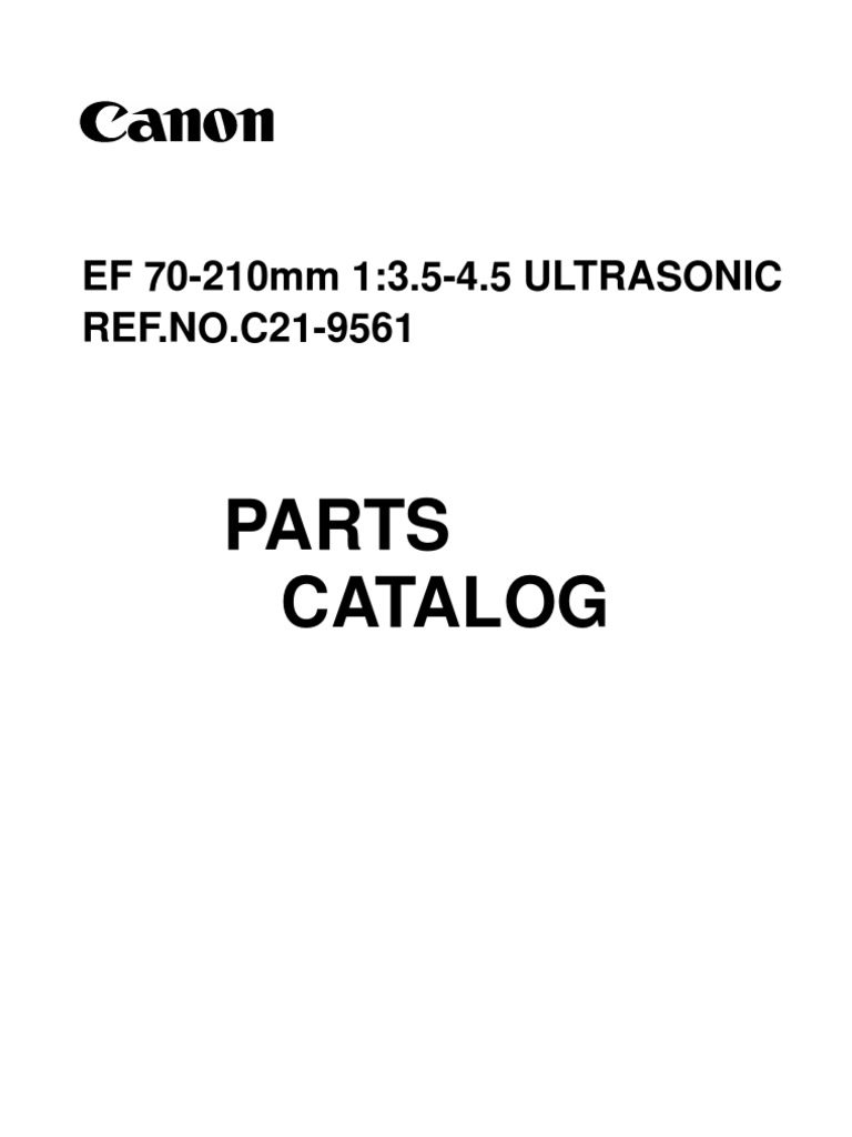 Canon-EF-70-210mm-f35-45-USM-Parts | PDF | Canon Inc. | Manufactured Goods