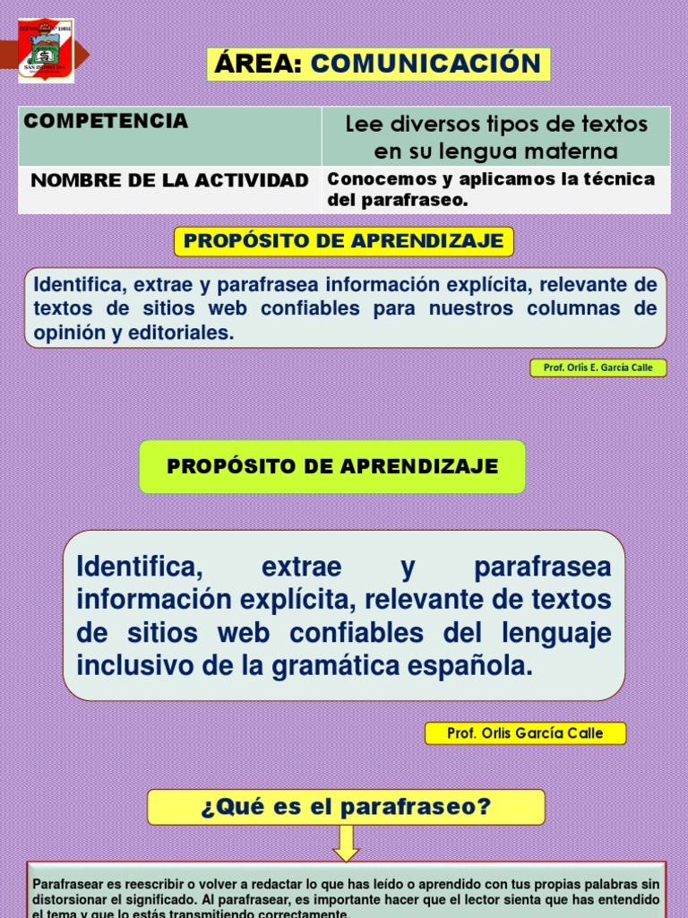 La Técnica Del Parafraseo | PDF