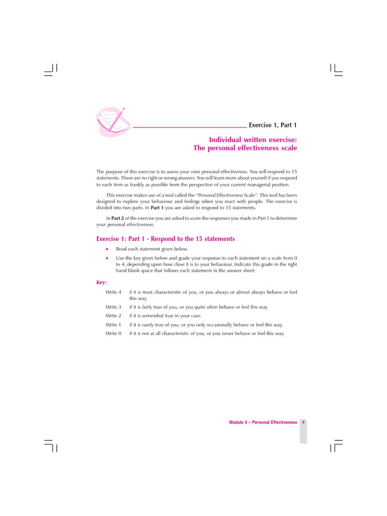 Personal Effectiveness Scale | PDF | Communication | Nonverbal ...