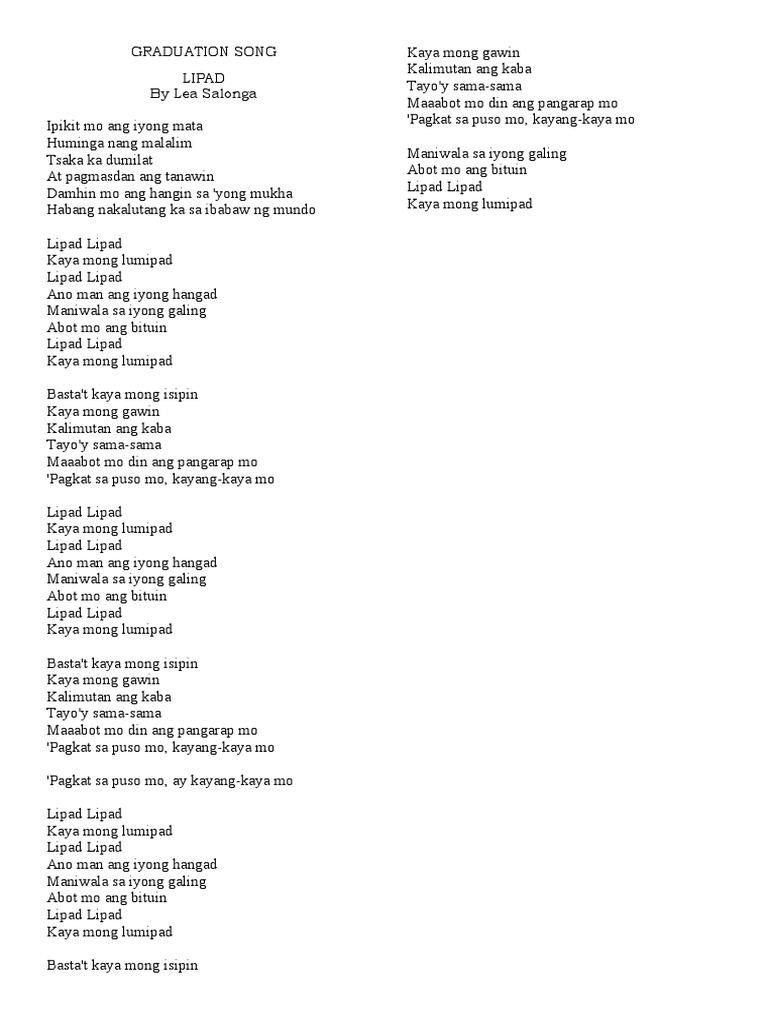 Graduation Song | PDF
