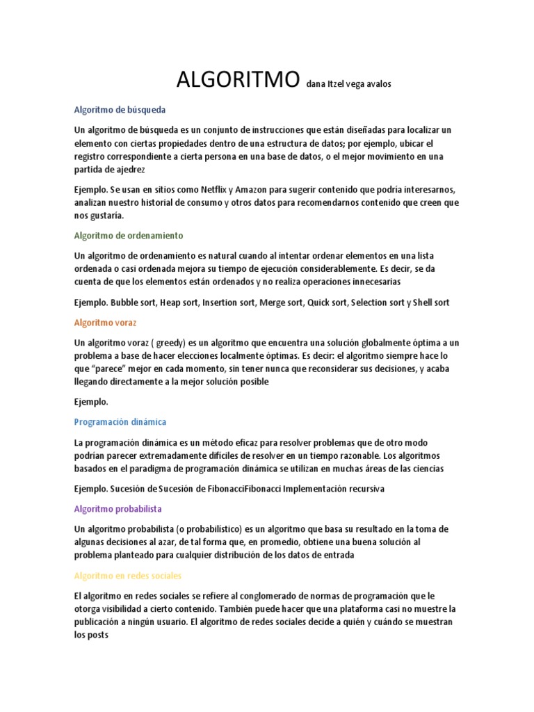 ALGORITMO Dana Itzel Vega Avalos | PDF