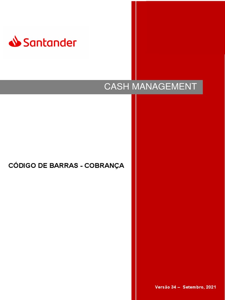 Layout de Código de Barras Santander Setembro 2021 v34 | PDF | Código ...