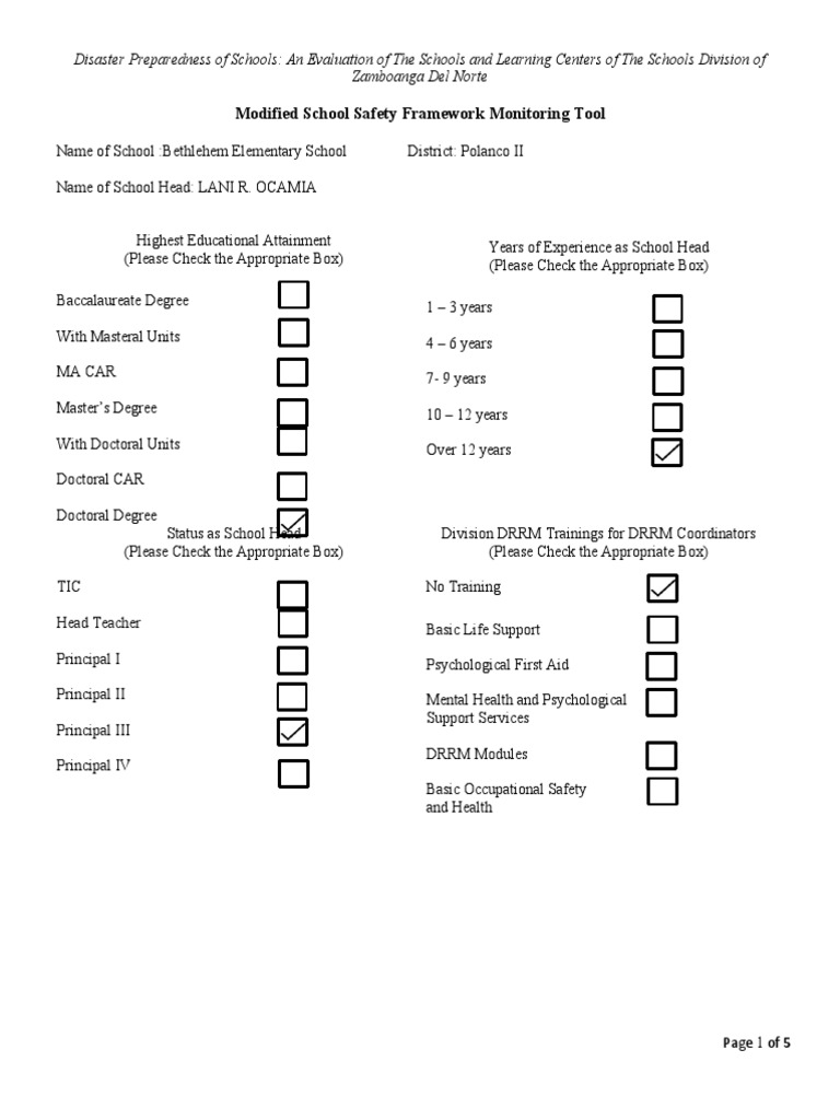 DRRM Equipment Checklist for Schools | PDF | Disaster Risk Reduction ...