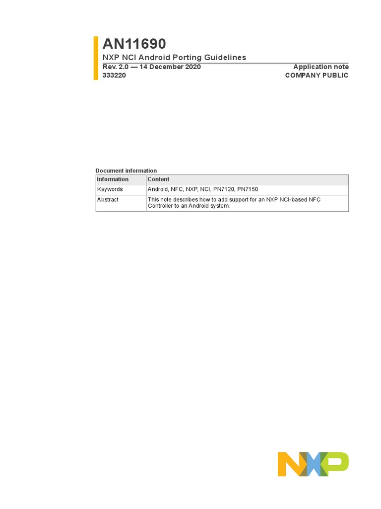 AN11690 | PDF | Android (Operating System) | Device Driver