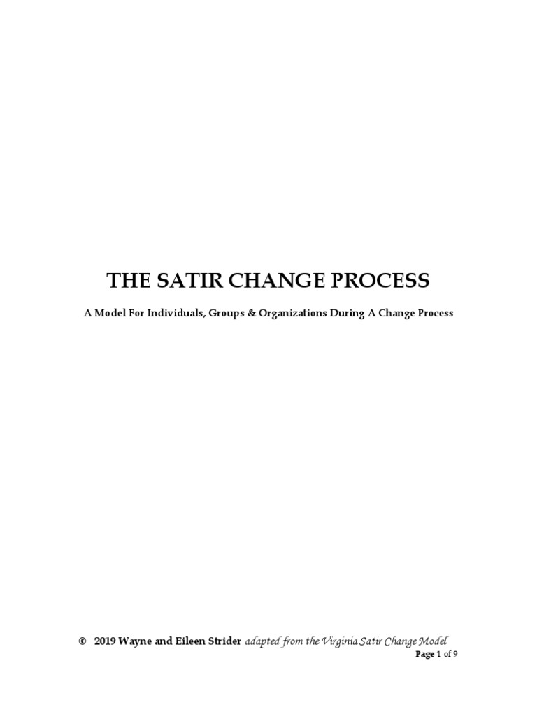 Satir Change Model | PDF | Anxiety | Behavioural Sciences