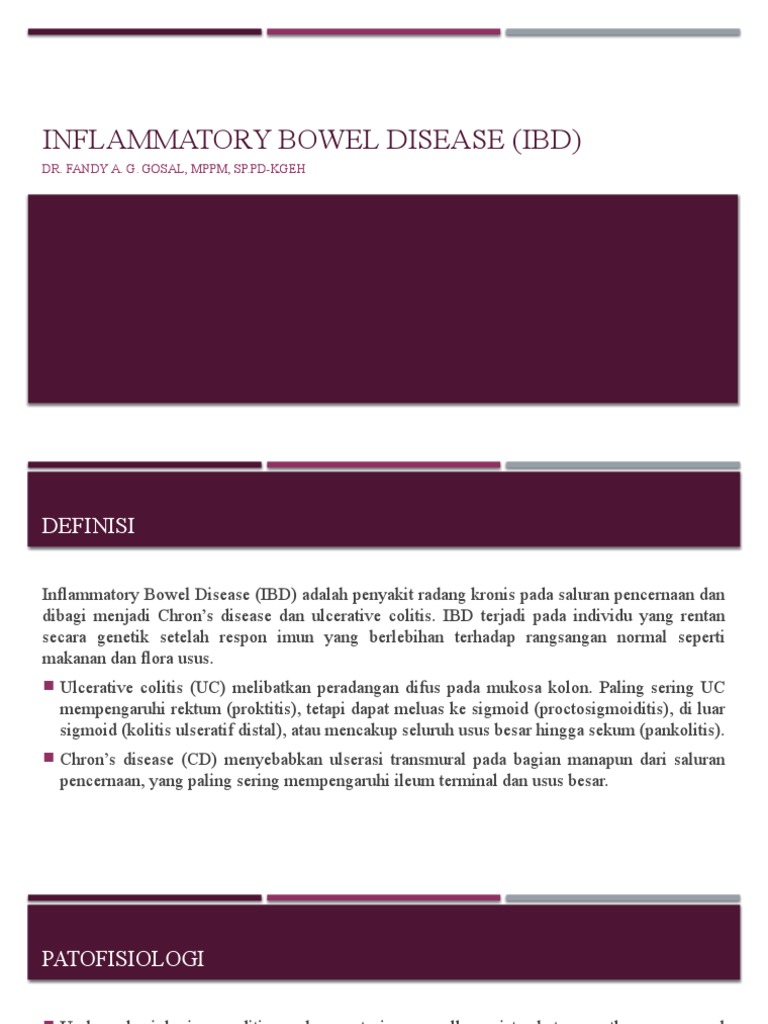 Inflammatory Bowel Disease Ibd Dr Fandy A G Gosal Mppm Sp Pd