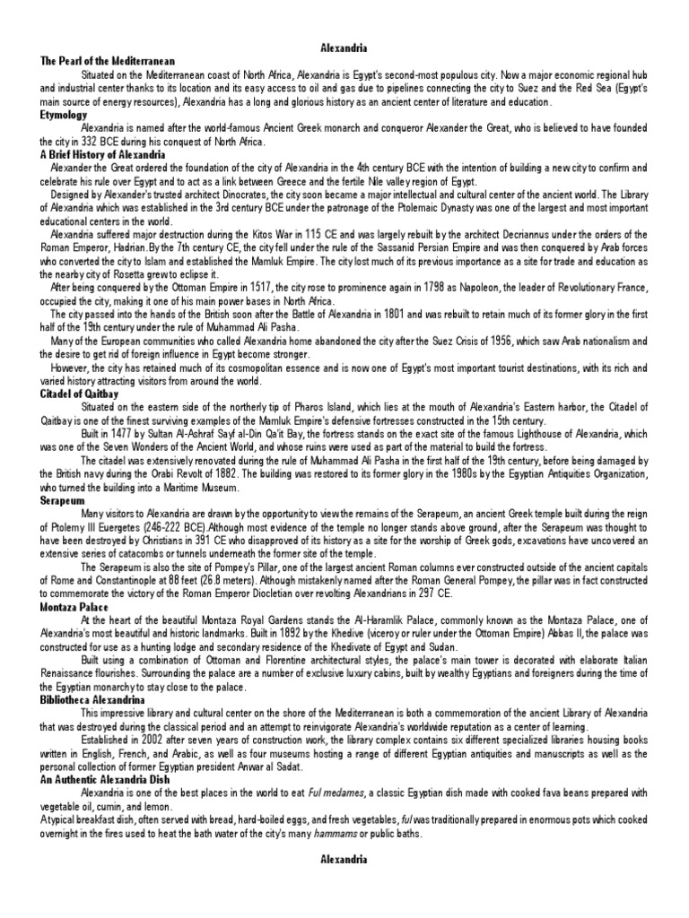 Exercise 11-12 Alexandria & Cairo | PDF | Cairo | Alexandria
