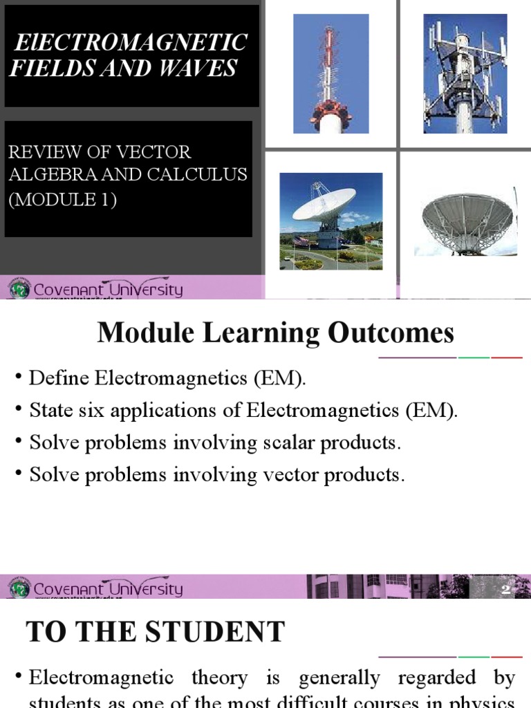 Electromagnetic Fields and Waves (Module 1) | PDF | Euclidean Vector | Maxwell's Equations
