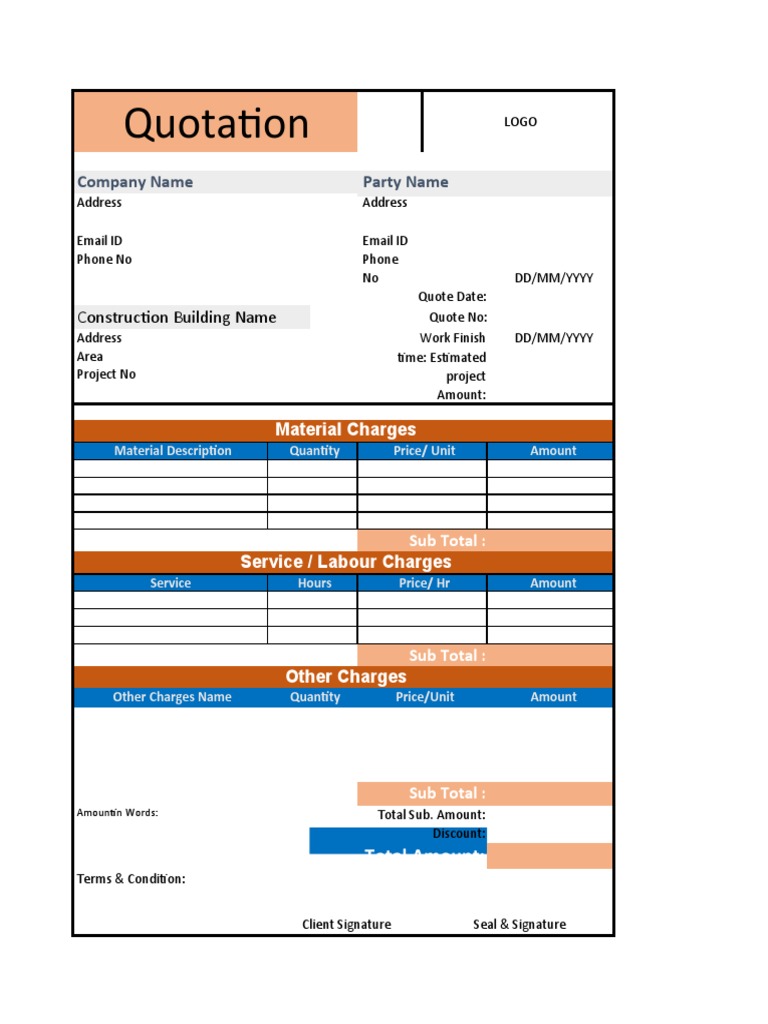 Construction Quotation Format in PDF | PDF