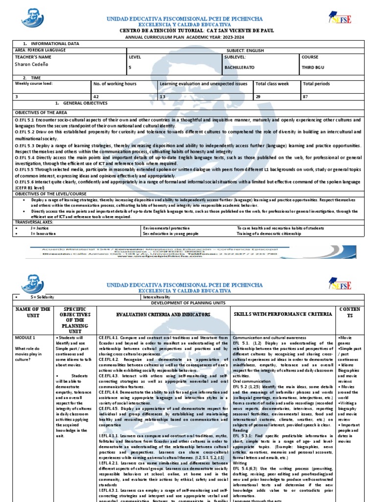 Pca. Ingles 3ro 2023 | PDF | English As A Second Or Foreign Language | Learning