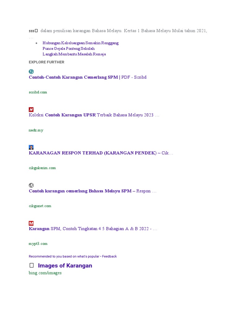 Dalam Penulisan Karangan Bahasa Melayu. Kertas 1 Bahasa Melayu Mulai ...