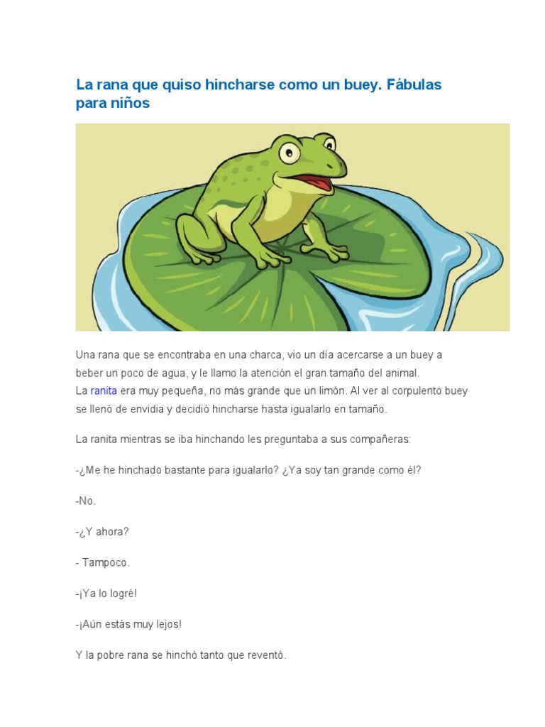 La Rana Que Quiso Hincharse Como Un Buey | PDF