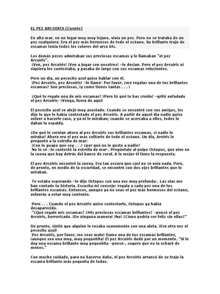 El Pez Arcoiris | PDF | Pescado | Arco iris
