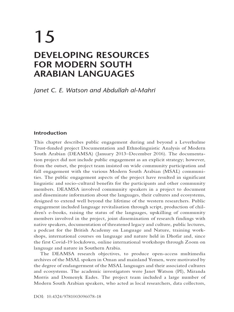 Modern South Arabian Language Resources | PDF | Arabic | Grammatical Gender