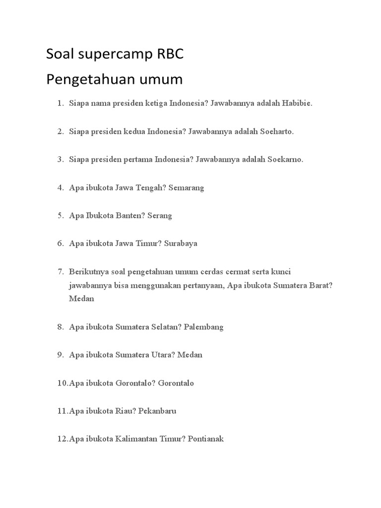 Soal Supercamp RBC | PDF