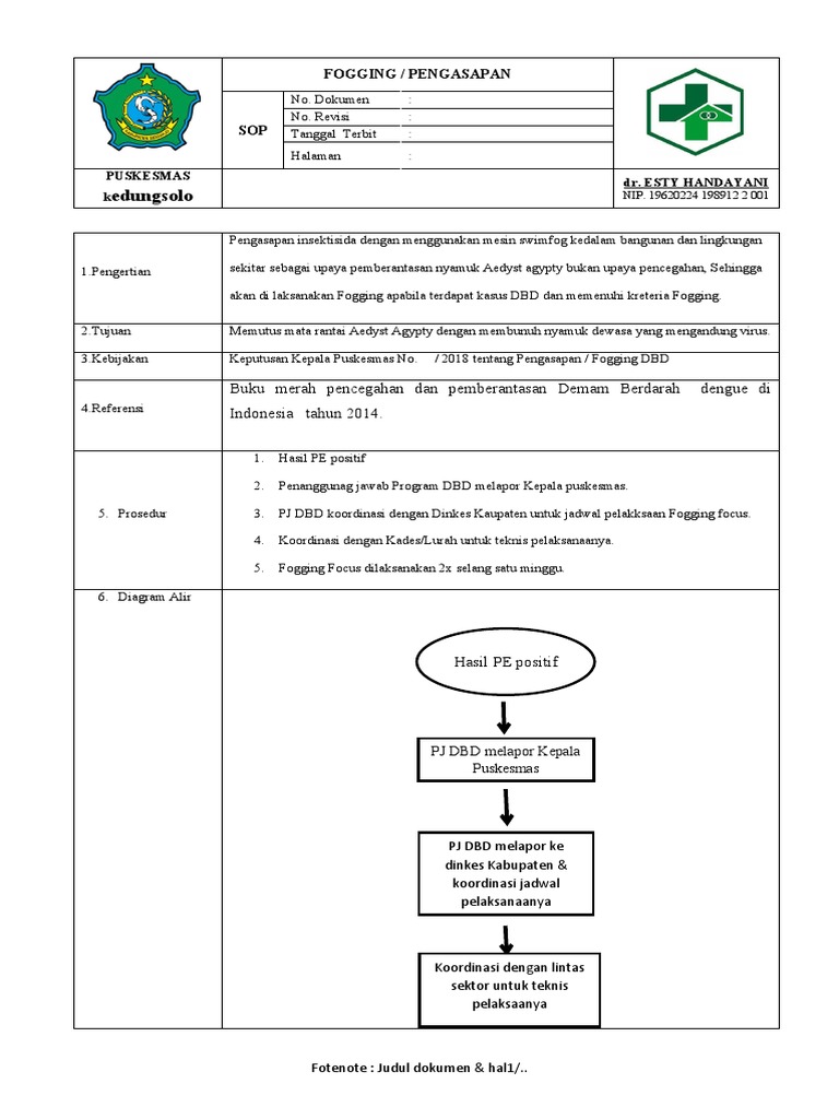 SOP FOGGING Fokus | PDF | Sains & Matematika