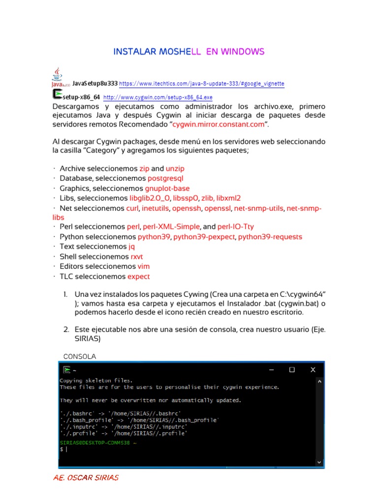 Instalar Moshell Windows | PDF