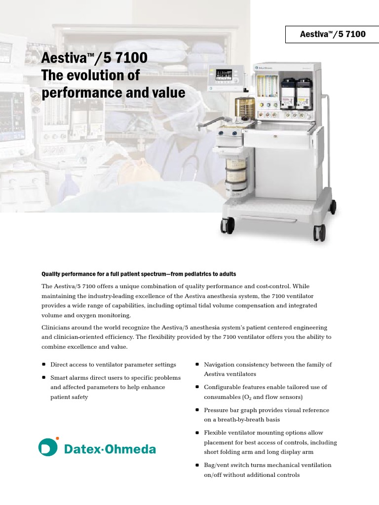 Datex Ohmeda Aestiva 5 7100 Ge Brochure | PDF | Computer Monitor ...
