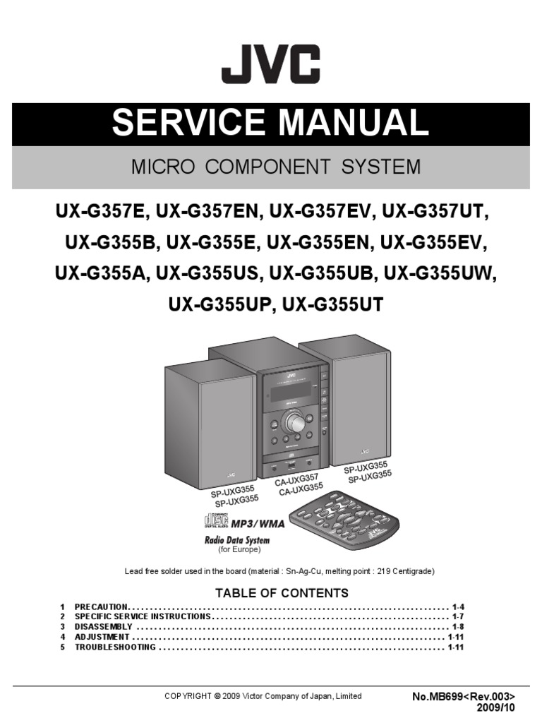 Manual de servicio equipo sd pato primo jvc_ux-g355_g357 | PDF ...