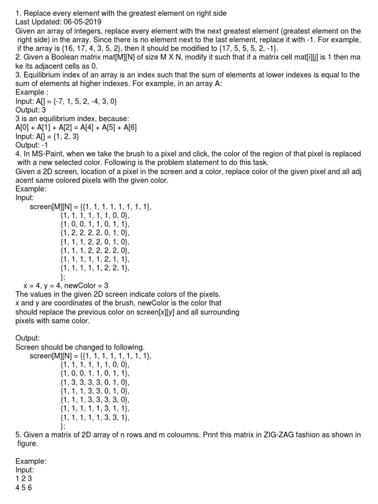 Array and Matrix Manipulation Techniques | PDF | Matrix (Mathematics ...