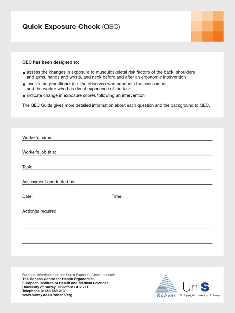 'Quick Exposure Checklist 1 | PDF