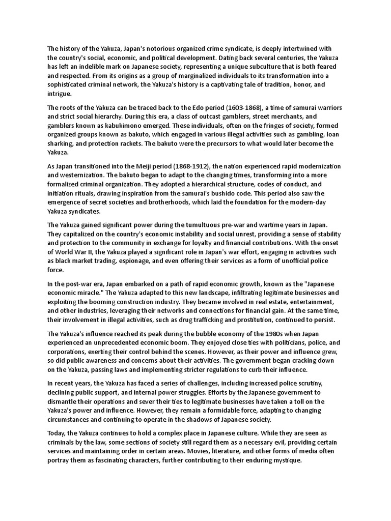 Origins and Evolution of the Yakuza | PDF | Organized Crime | Japan