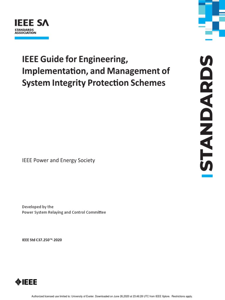 IEEE Guide For Engineering, Implementation, and Management of System Integrity Protection ...