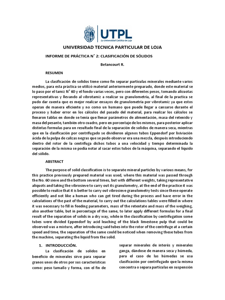 Práctica N 2 - Clasificación de Solidos-1 | PDF | Ciencias fisicas | Cantidades fisicas