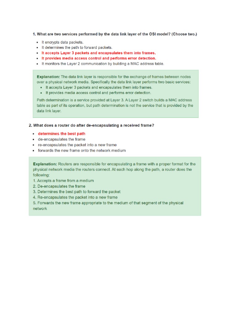 Solved Quetions For Data Link & Ethernet | PDF