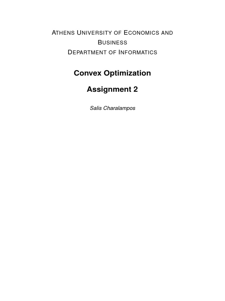 Convex Optimization 2 - Charalampos Salis | PDF | Convex Set | Teaching Mathematics