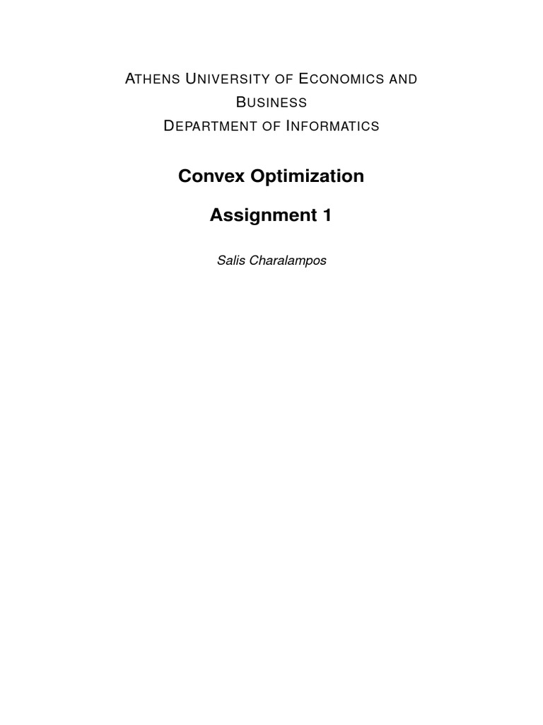 Convex Optimization 1 - Charalampos Salis | PDF | Variance | Convex Set