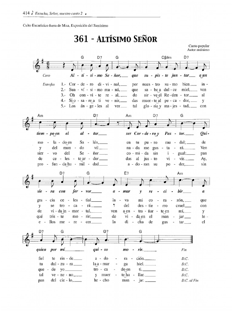 Altísimo Señor - Popular | PDF