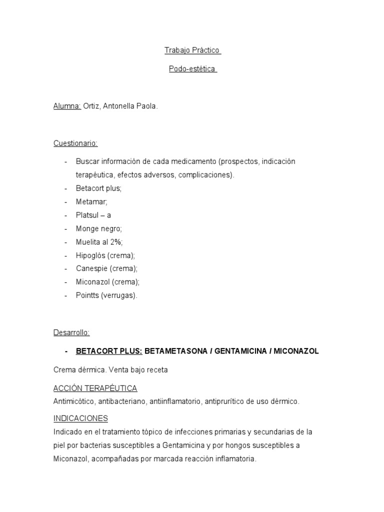 Betacort Plus: Usos y Precauciones | PDF | Corticosteroides ...