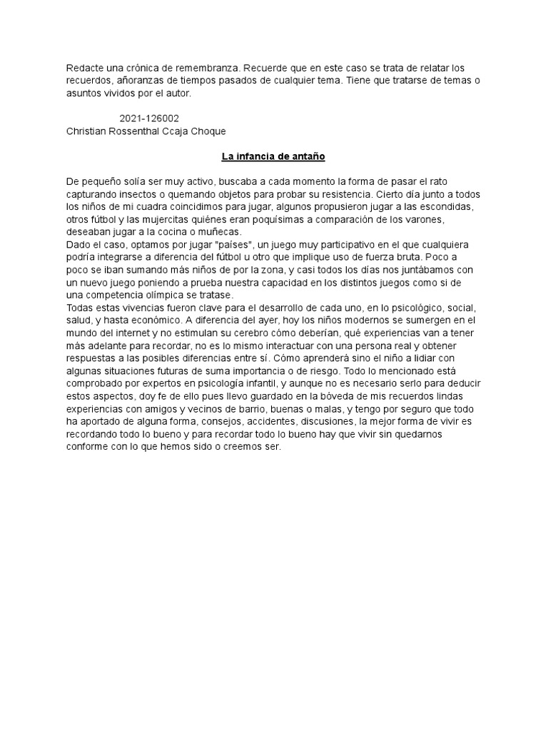 Crónica de Remembranza | PDF