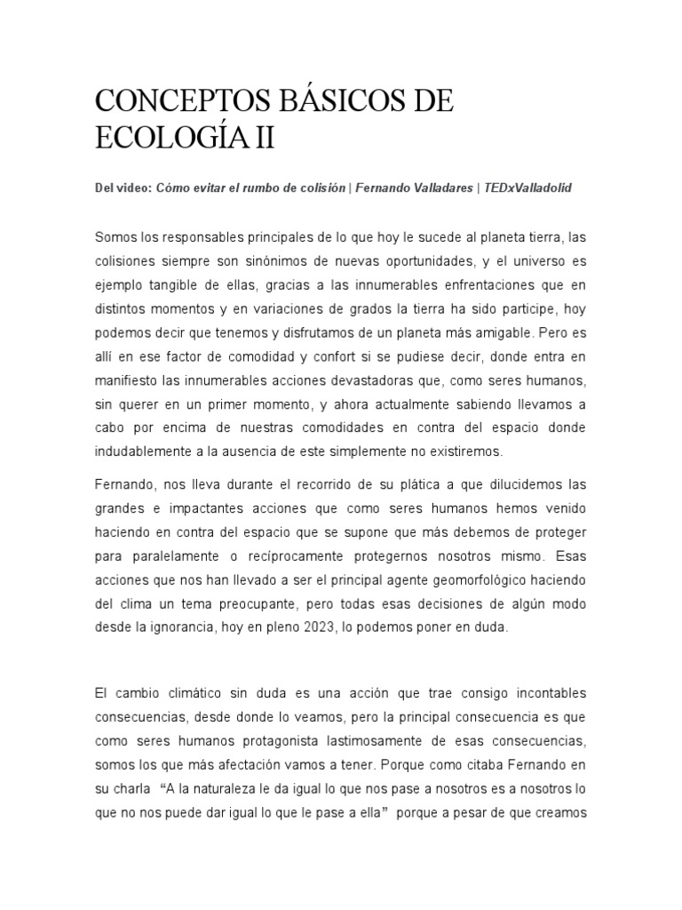 Conceptos Básicos de Ecología Ii | PDF | Contaminación | Homo Sapiens