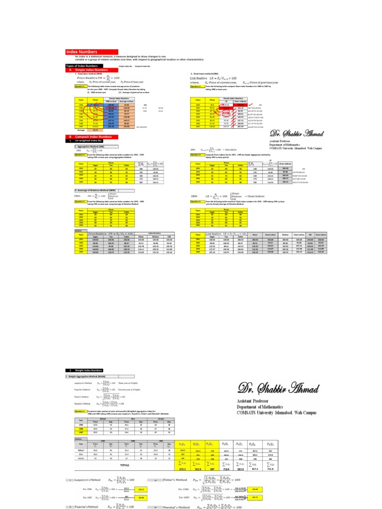Index Numbers | PDF | Index (Economics) | Stock Market Index