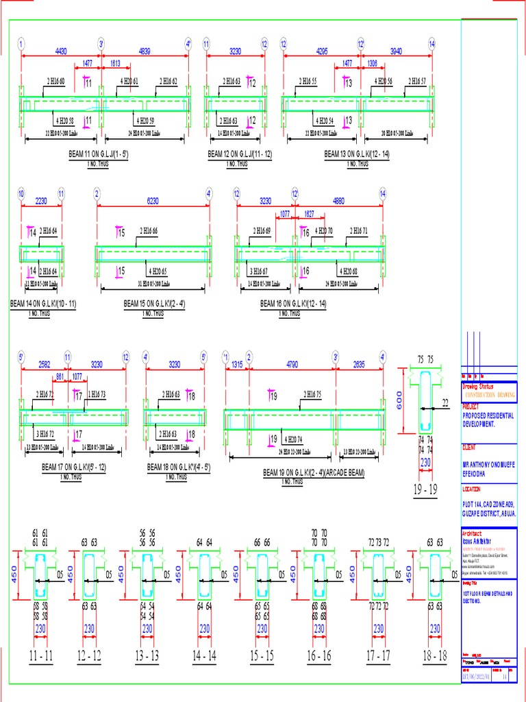 1ST Floor Beam Details and Sections 3 | PDF