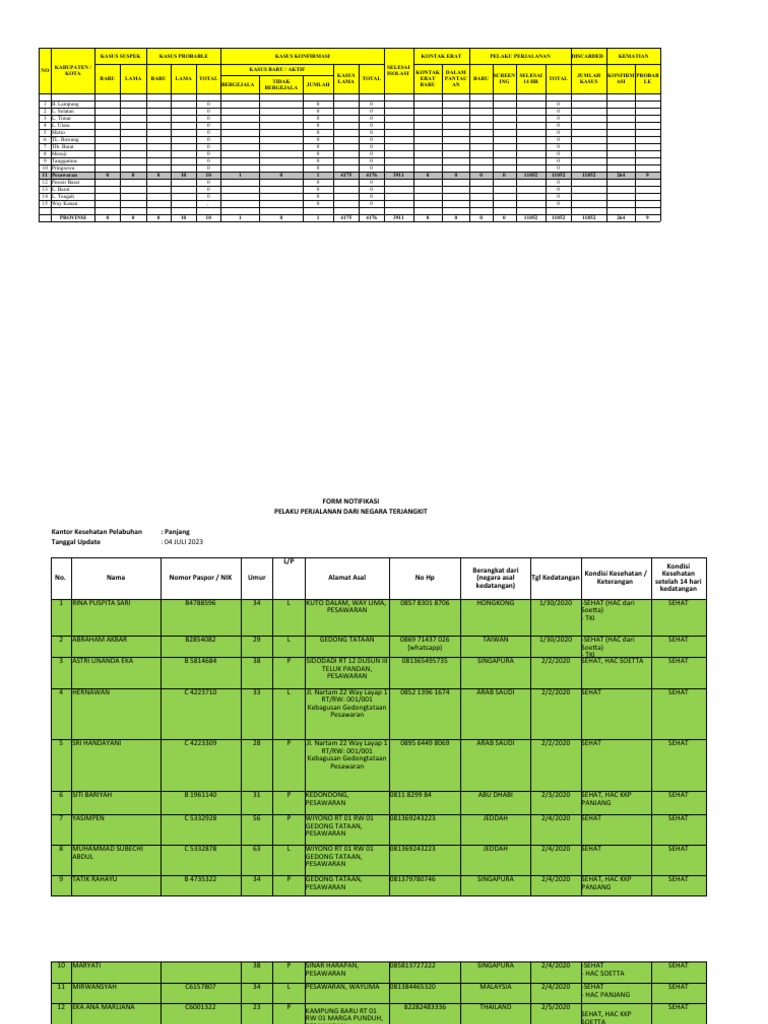Laphar c19 Pesawaran 04-07-2023 | PDF