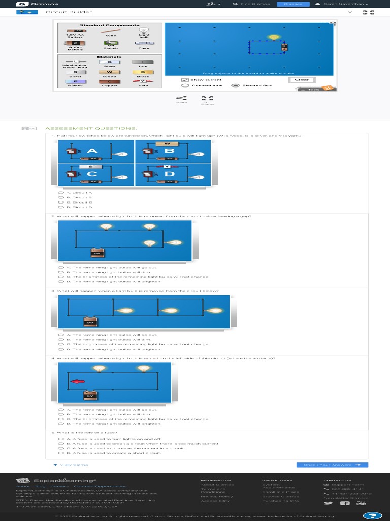 Circuit Builder Gizmo ExploreLearning | PDF | Fuse (Electrical ...