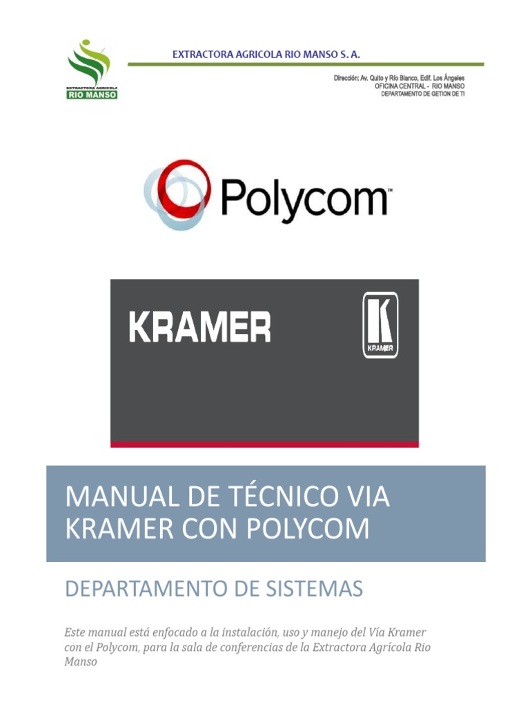 Manual Polycom - Via Kramer | PDF | Streaming Media | Electrónica Manual Polycom - Via Kramer | PDF | Streaming Media | Electrónica