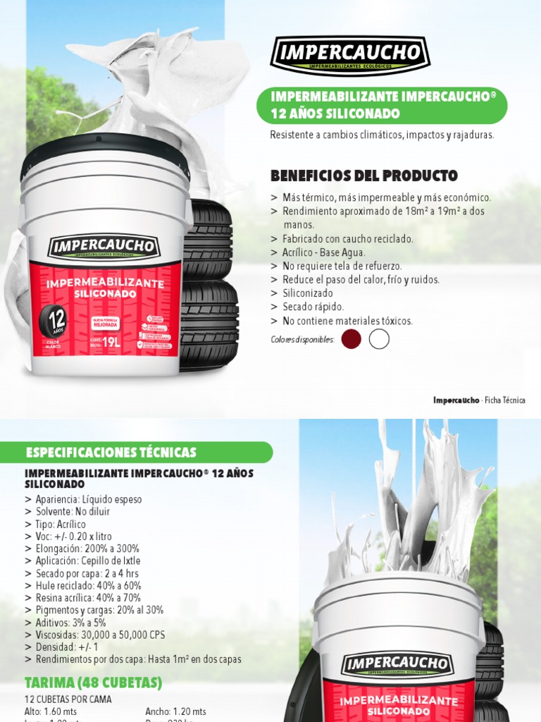 Fichas Tecncias - Impermeabilizante Impercaucho® Siliconado 1 | PDF ...