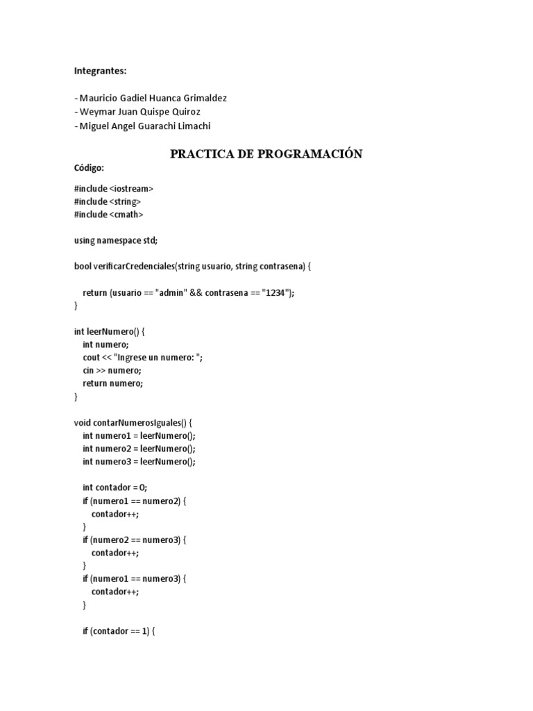 Practica de Programacion | PDF | Control de acceso | Programación de ...