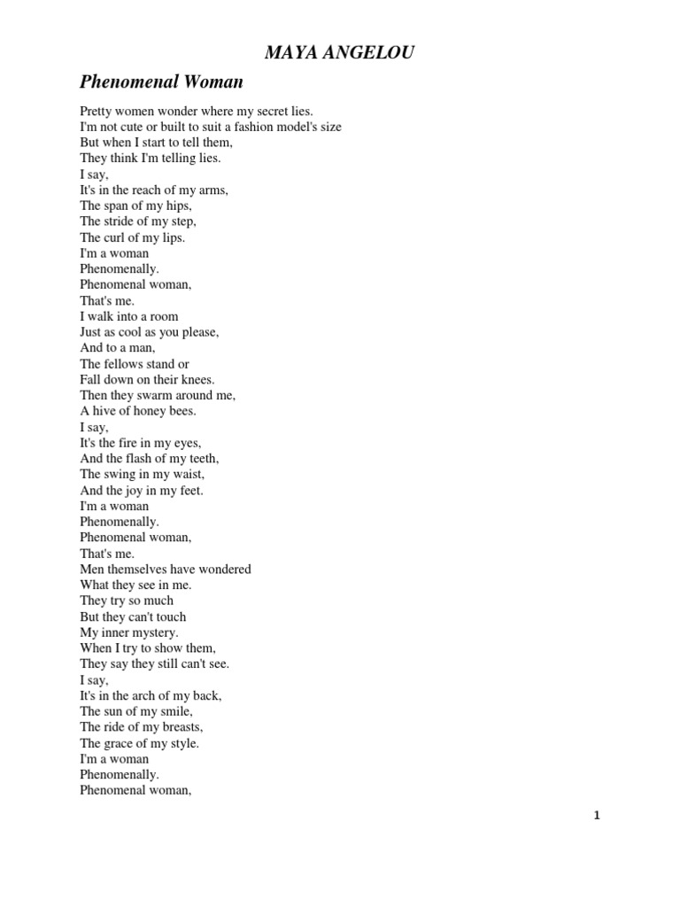 Maya Angelou - Poems 1 | PDF