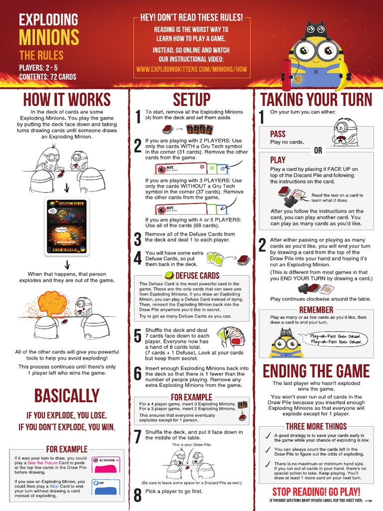 Exploding Minions Rules en..... | PDF