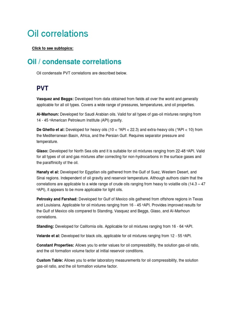 Oil Correlations Vazquez and Begg | PDF | Petroleum | Viscosity