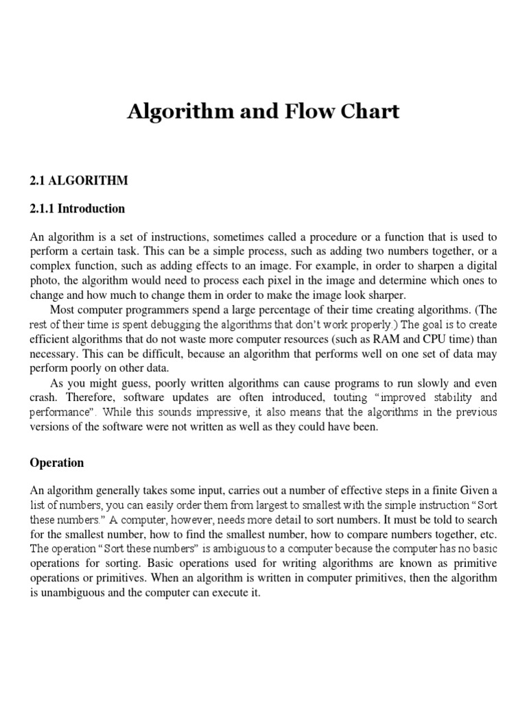 Algorithm And Flow Chart Part 2 Pdf Algorithms Computer Program 3507