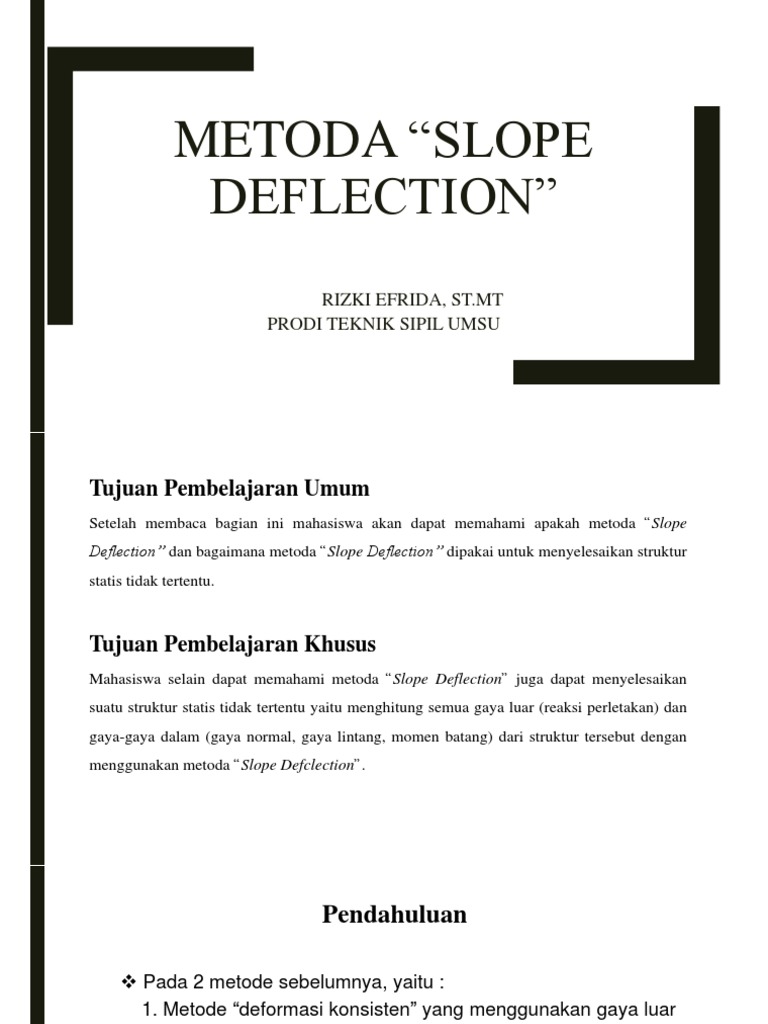 Metode Slope Deflection untuk Struktur | PDF